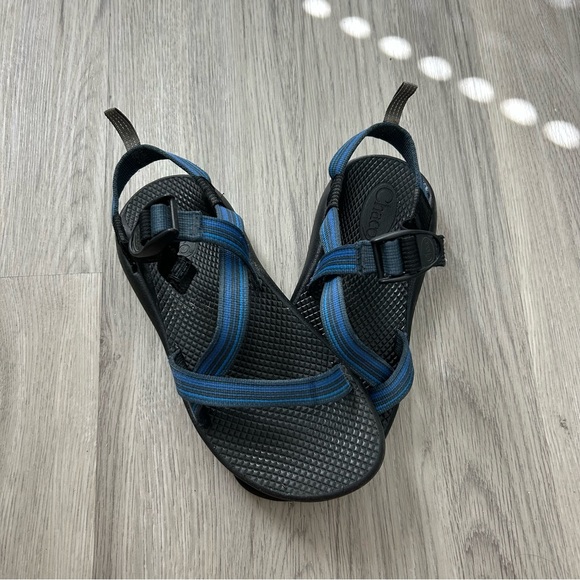 Chaco | Shoes | Chaco Black And Blue Sandals Single Strap Adjustable ...